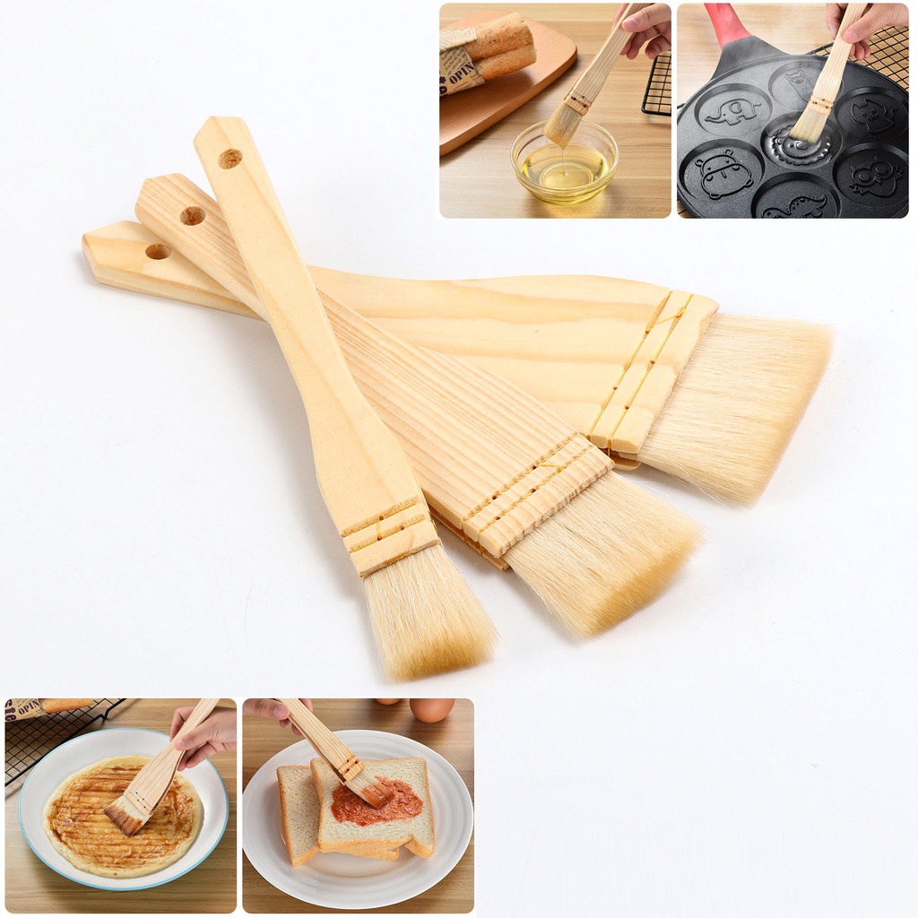 Wool Pastry Brush with Wooden Handle Baking Supply Food Brush Egg Brush ...