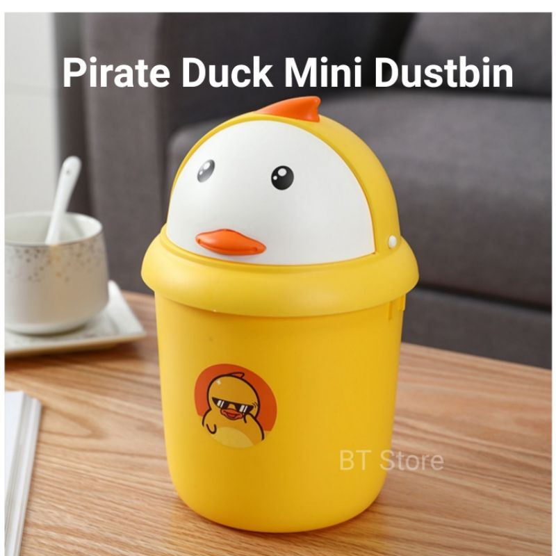 Pirate Duck Mini Dustbin Car Small Dustbin Desktop Trash Bin Mini Tong ...