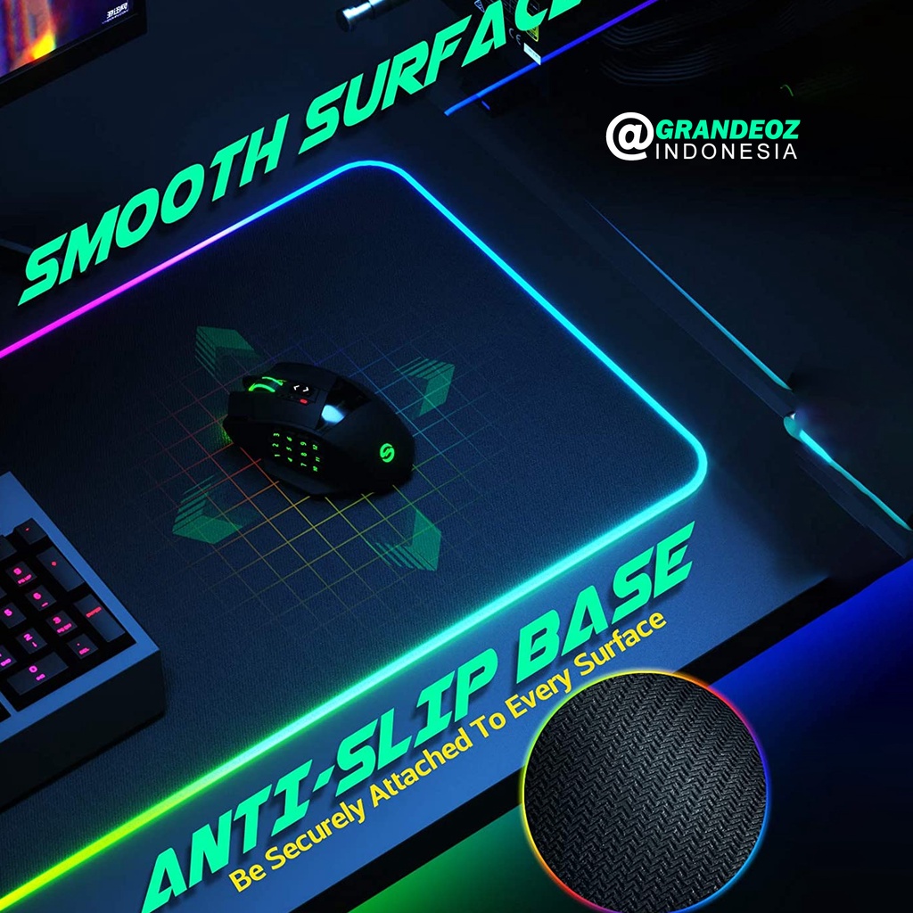 Gaming Mouse Pad RGB XL 30 x 90cm / 80cm LED Glowing High Precision ...