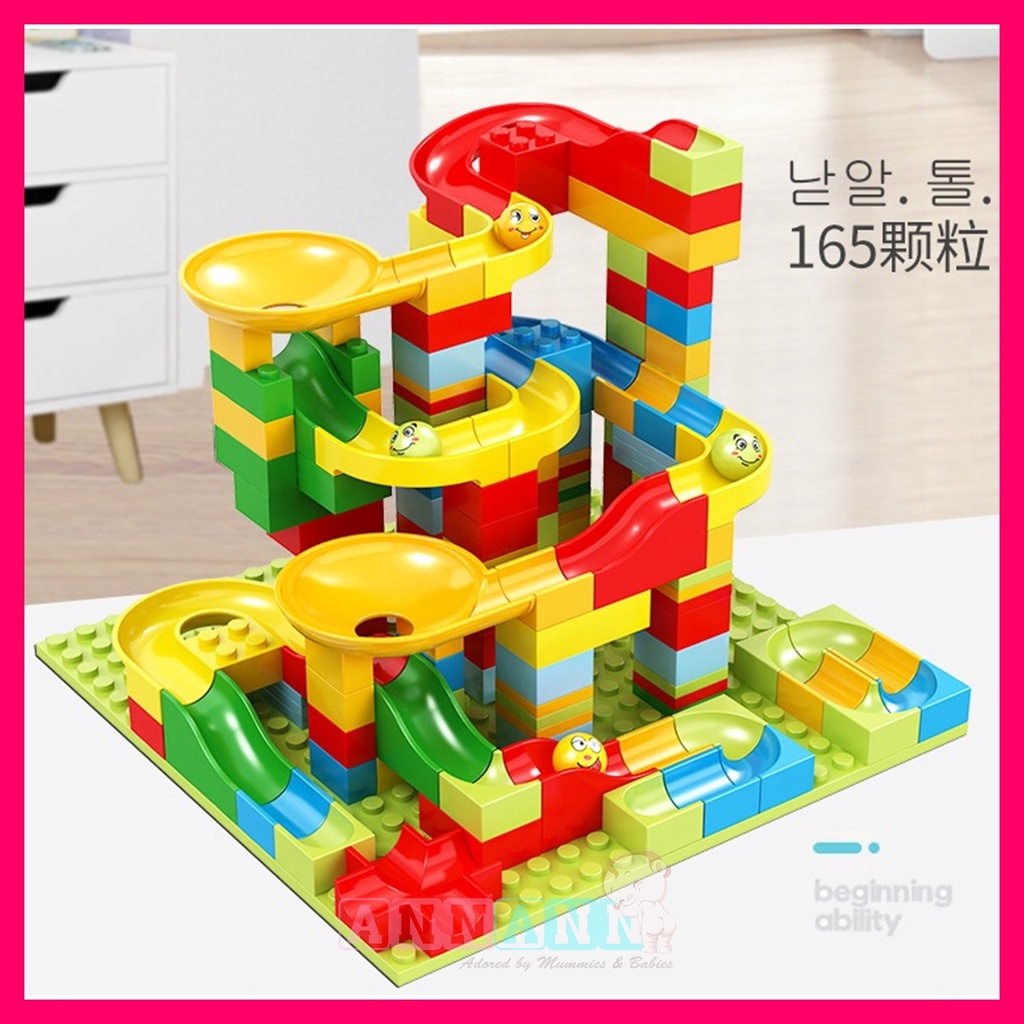 Building Blocks Toy Slides Princess House Cars Car Racing Pretend Play ...