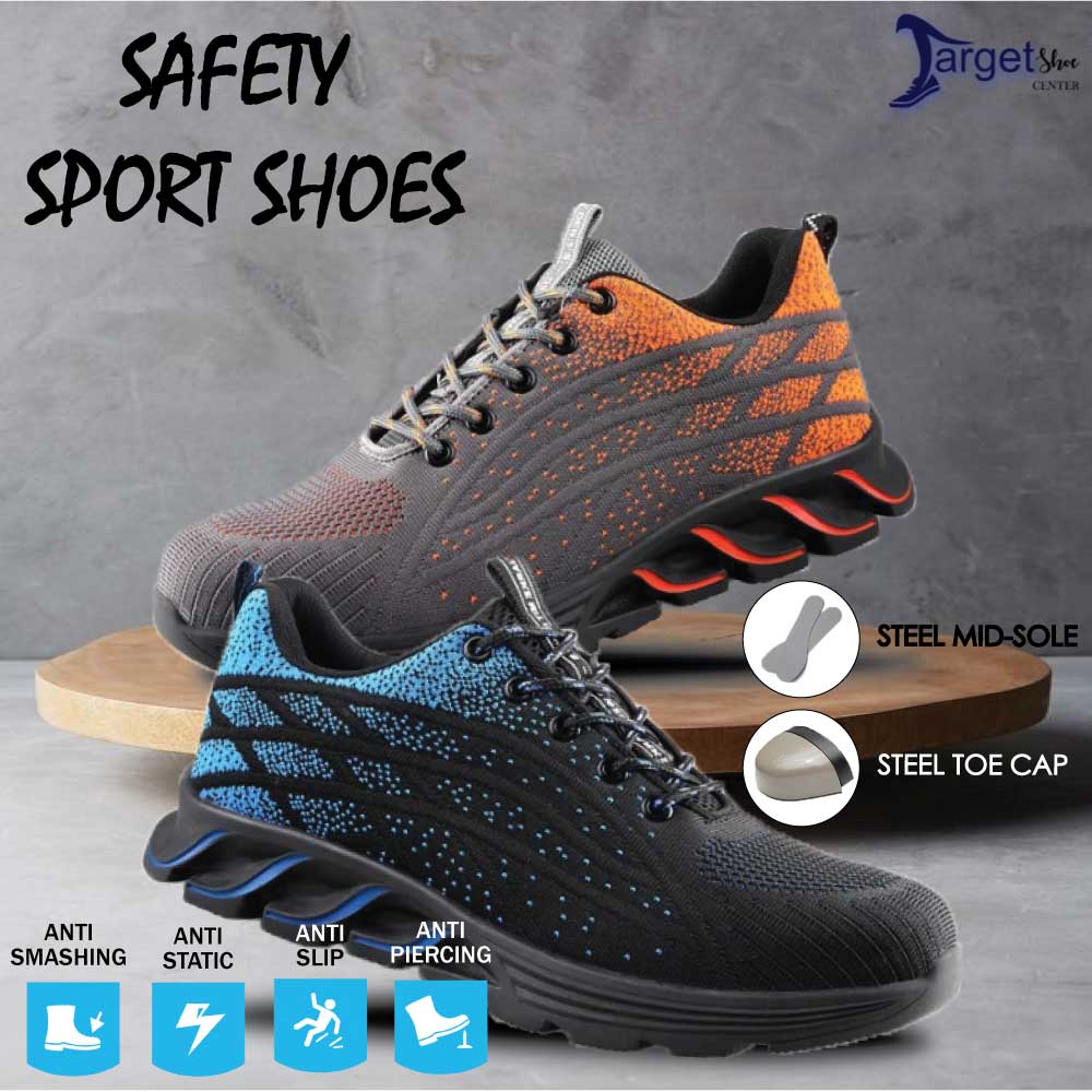 Safety Sport Shoe Anti Slip Anti Smash Protective Steel Toe Cap Boots ...