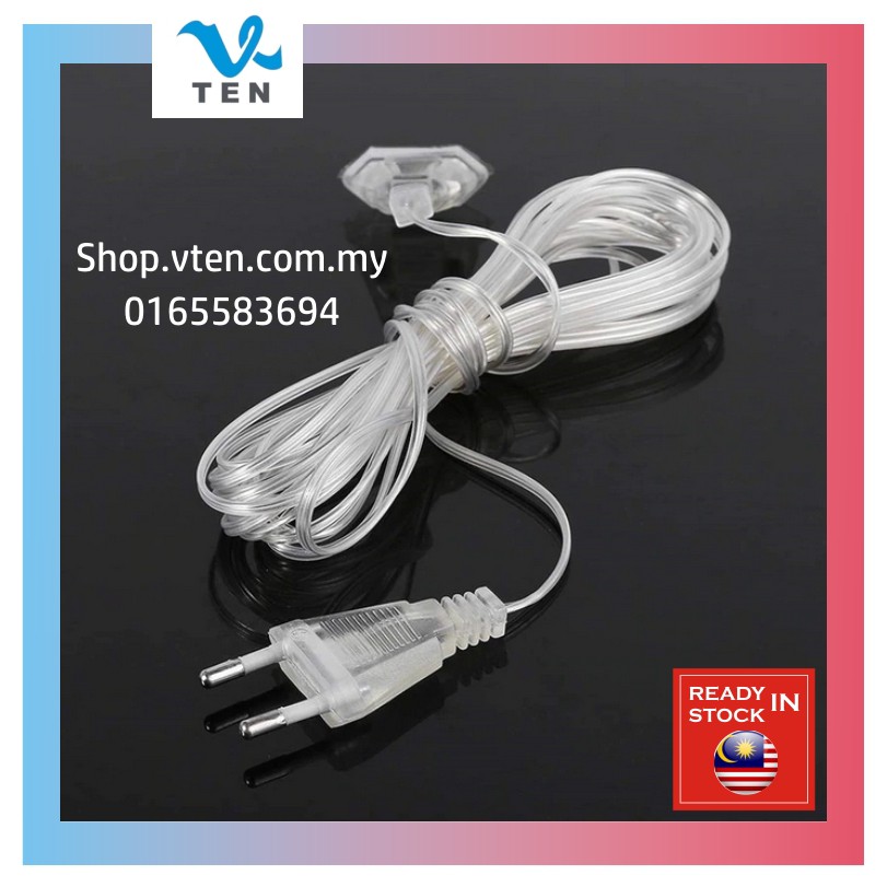 5 Meter Power Extension Cable EU Plug 220-240V For Led String Light ...