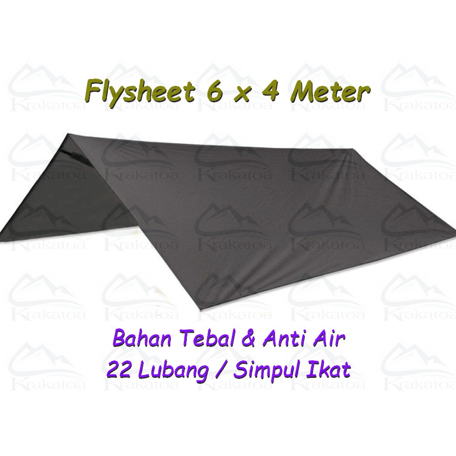 TENDA Flysheet 6x4 Meters Waterproof 24 Holes'Waterproof Tent 4x6 m' 6* ...