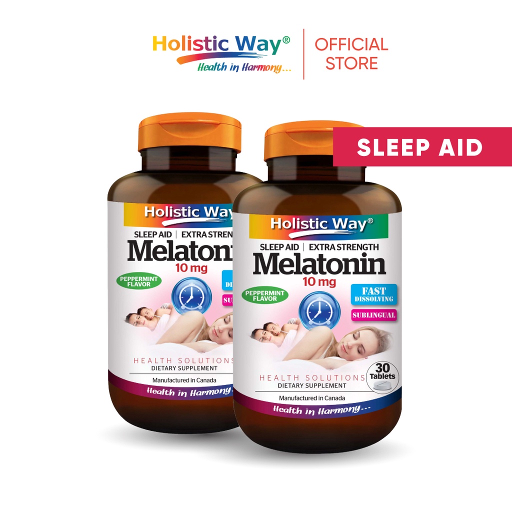[Bundle of 2] Holistic Way Sleep Aid Extra Strength Melatonin 10mg ...