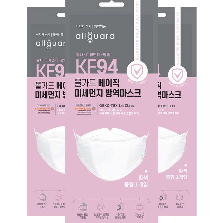 [allguard] made in Korea KF94 Basic Mask Medium | Shopee Singapore