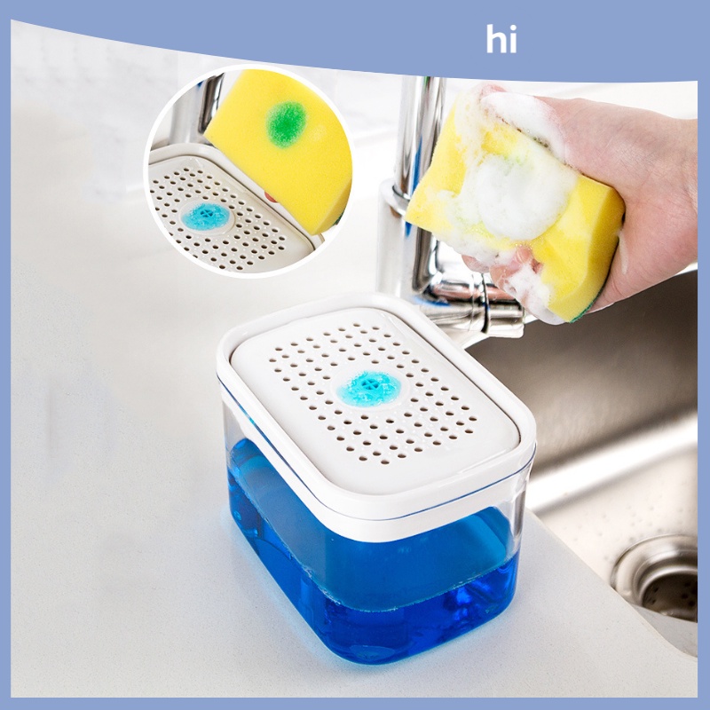 HI HOMES Multifunctional Sponge Soap Box Kitchen Detergent Automatic ...