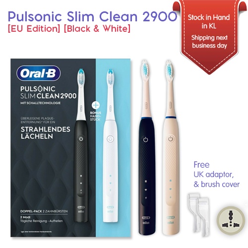 Oral-B Pulsonic Slim Clean 2900 Duo Handles Electric Toothbrush 2 ...