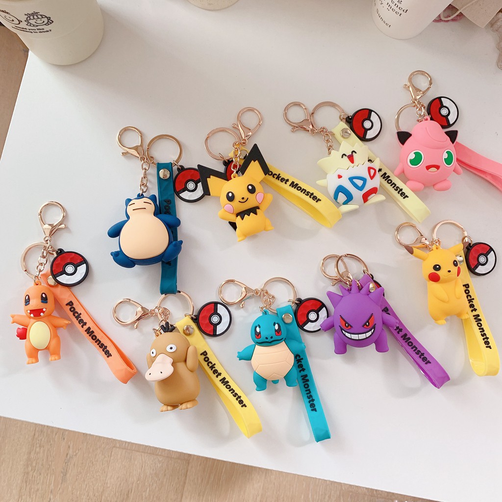 Cute pokemon Key chain doll cartoon Pikachu Pikachu Eevee charmander ...