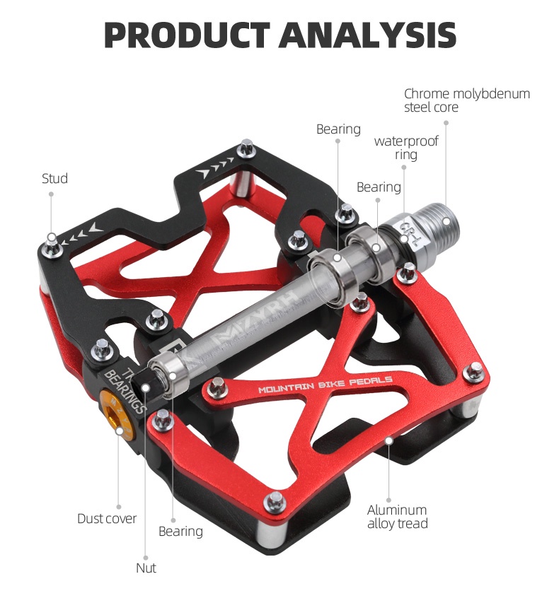 Mzyrh Y06 Bike Pedals Ultralight Aluminium Alloy 3 Bearings Waterproof ...