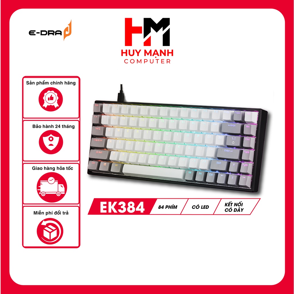 Edra EK384 mechanical keyboard powerful Switch RGB LED wired computer ...