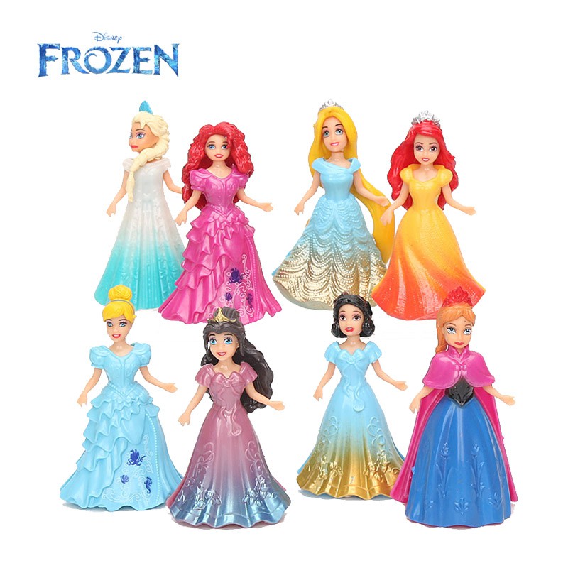 8 White Figure Merida Disney Figures Pack Cinderella Snow Rapunzel 9cm ...