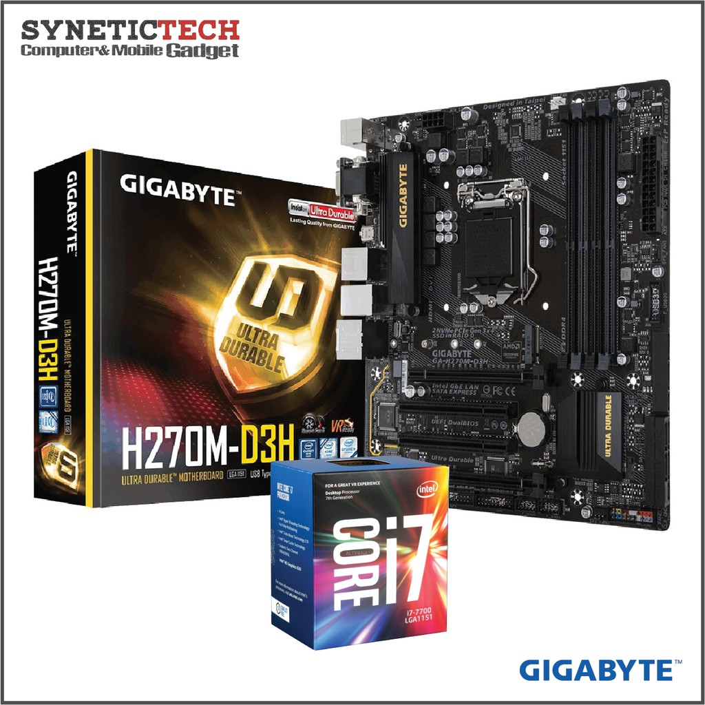 Intel Core I7-7700 I7 7700 Processor + Gigabyte GA-H270M-D3H | Shopee ...