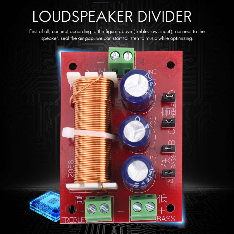 400W Speaker Crossover 2 Way High-Low 4-16 Ohm Frequency Divider for ...