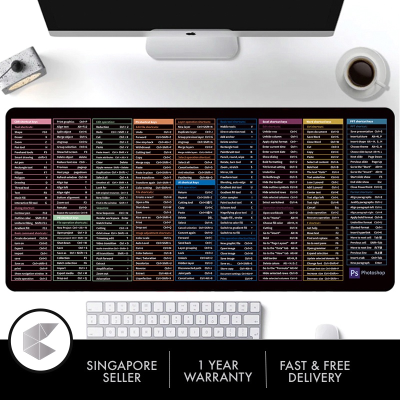 [SG SELLER] XXL Gaming Mouse Pad Keyboard CDR, PR, PS, AI, Excel, Word ...