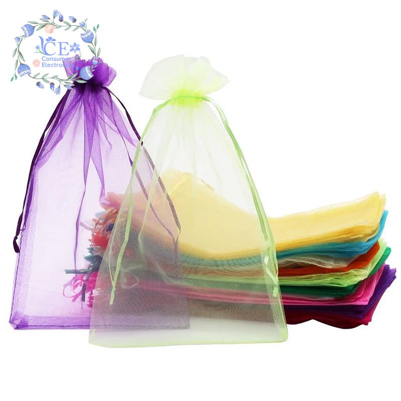 100Pcs Large Organza Bags, 20X30 cm Mesh Gift Bags Drawstring Jewelry ...