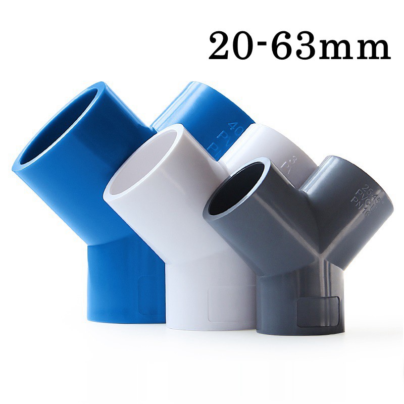 1pc 20-63mm PVC Three Way Connecor Fish Tank Water Pipe Bifurcation ...
