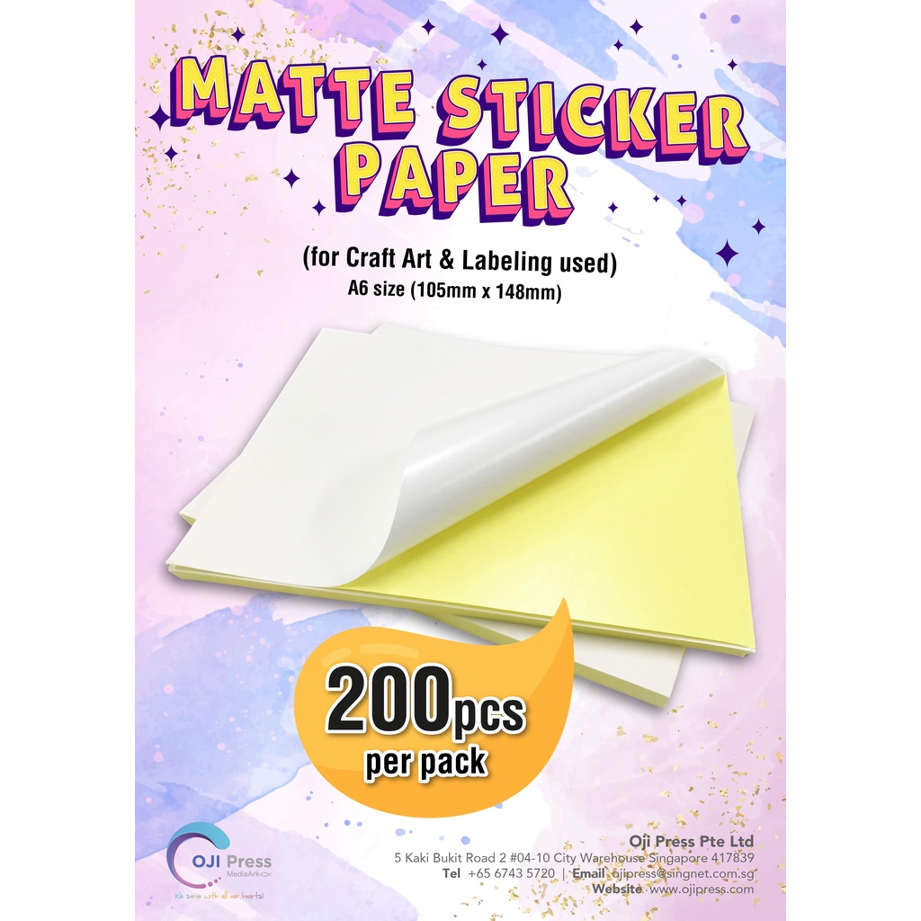 SG Seller A6 Size - 148 x 105mm Matte/Gloss (semi-gloss) Sticker Paper ...