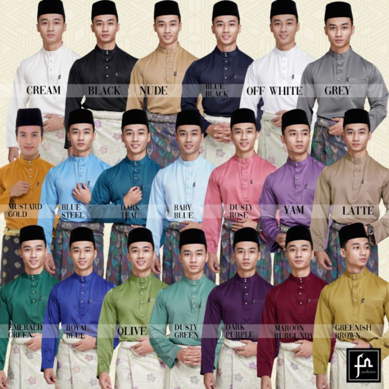 (Color 1-8)[modern Malay Clothes] REGULAR FIT - FREE Buttonang | Shopee ...
