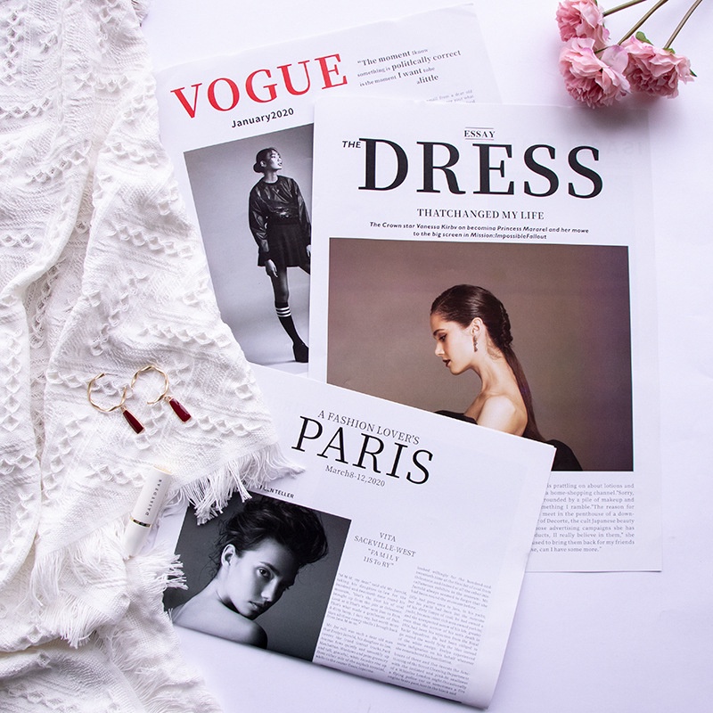 Tenwish Fashion Model Large Newspaper Photo Background Posing ...