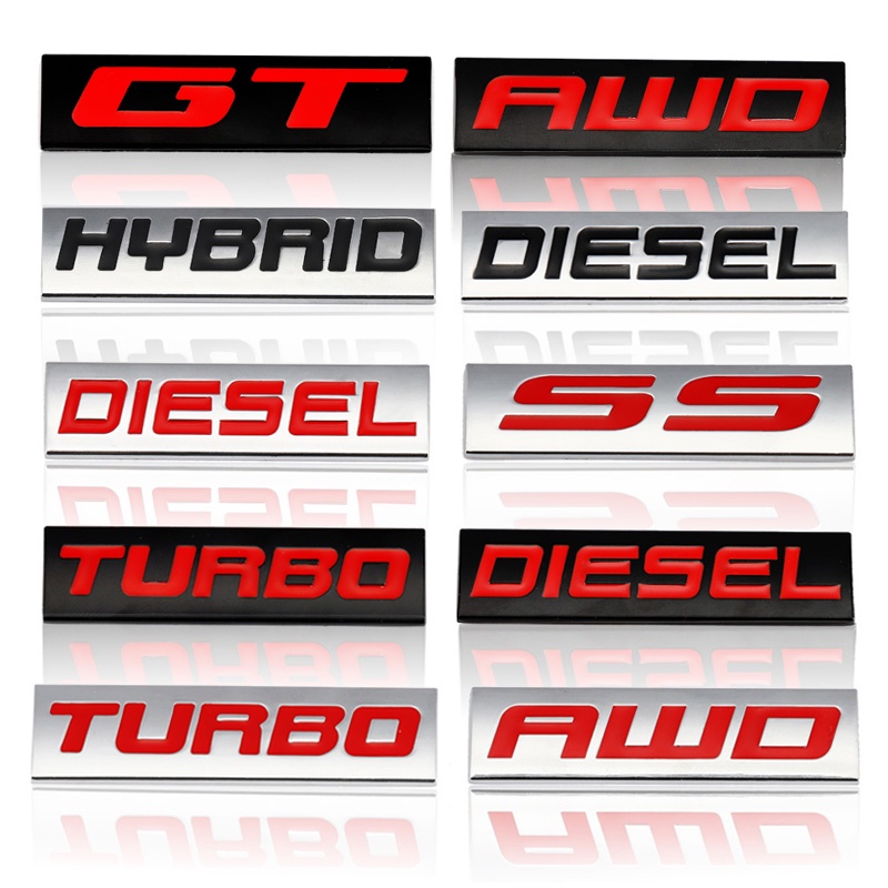Car Sticker Diesel Awd GT Turbo Hybrid Logo Emblem Badge 3D Metal Car ...