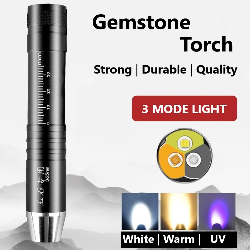 [db] Gemstone Crystal Inspection Torchlight Flashlight UV light 3 Mode | Shopee Singapore