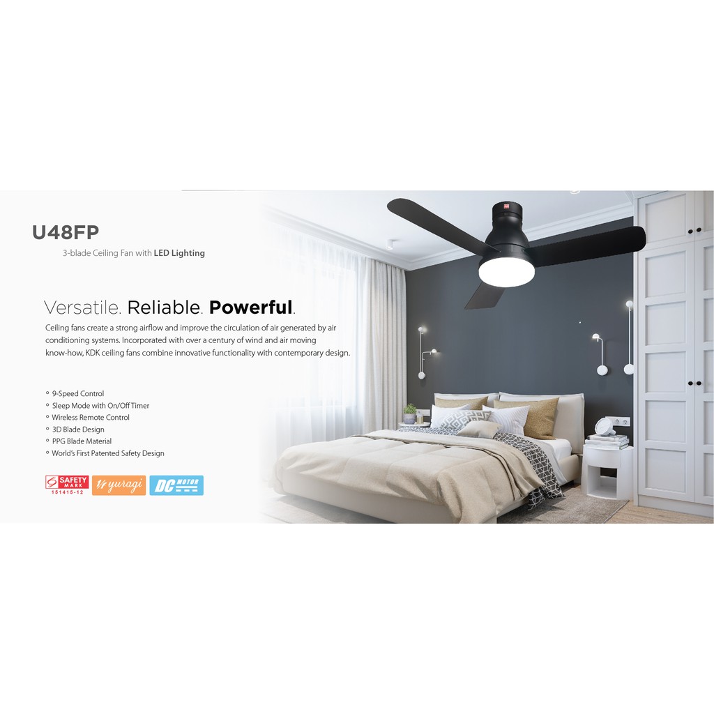 *Climate Voucher Eligible* KDK U48FP 120cm (48") Ceiling Fan | Shopee ...