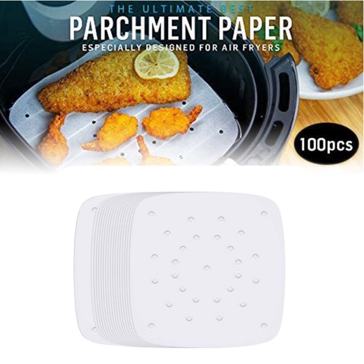 Air Fryer Parchment Paper Perforated Unbleached Square Air Fryer Liners ...