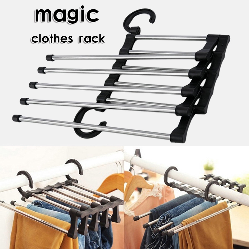 5 in 1 Multi-functional Trouser Storage Rack Adjustable Pants Tie ...