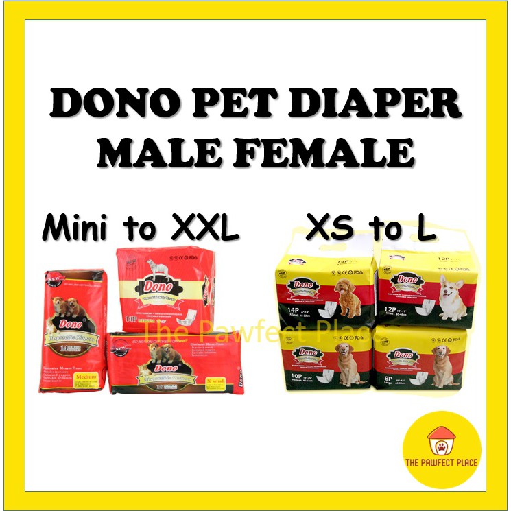 DONO Disposable Diapers Male Female Dog Cat Rabbit Small Animal Wrap ...