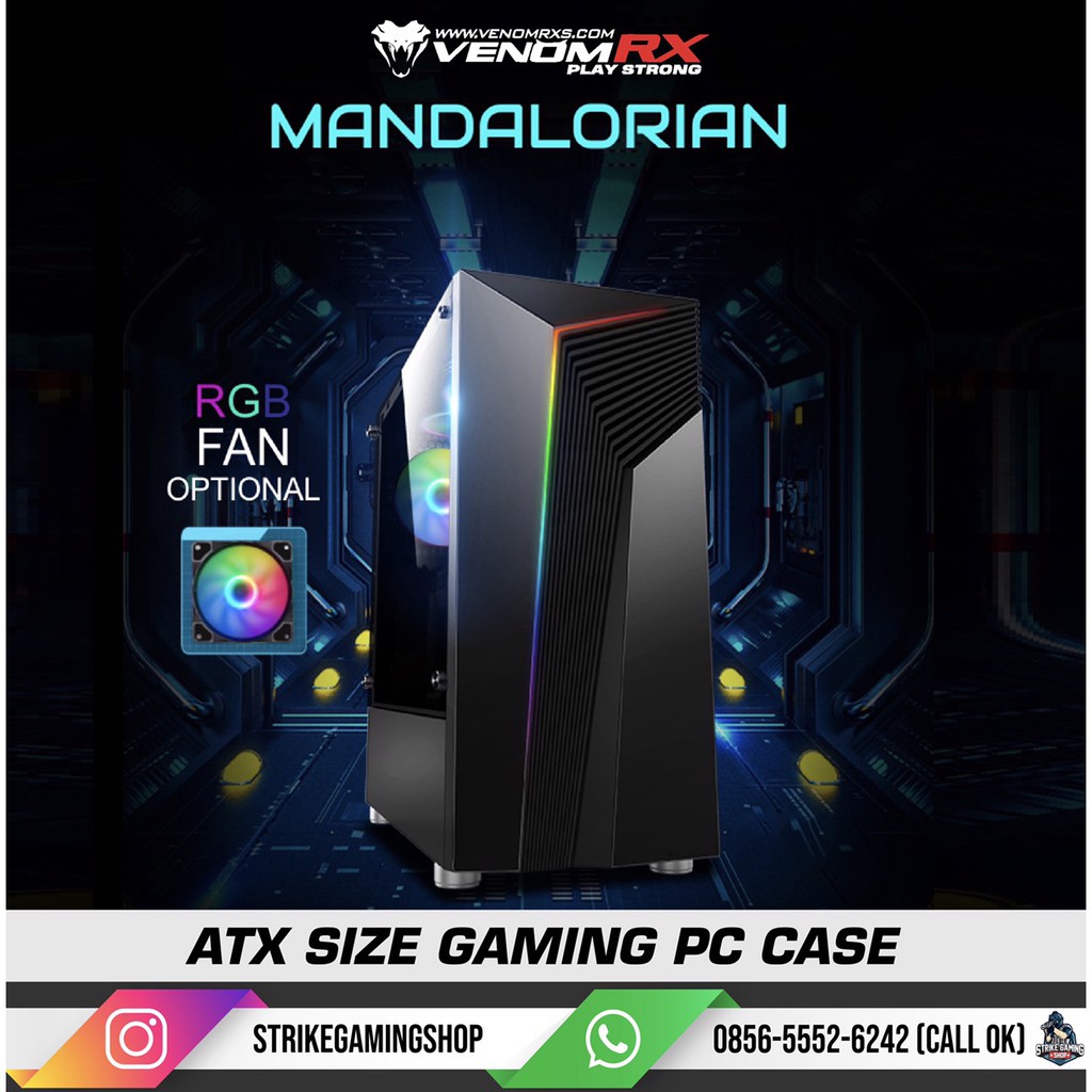 Venom Rx Mandalorian Black Atx Size Rgb Gaming Case | Shopee Singapore