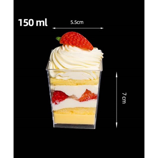 50 pcs/ 100 pcs 5570 Transparent Plastic Jelly Mousse Cup With Lid ...