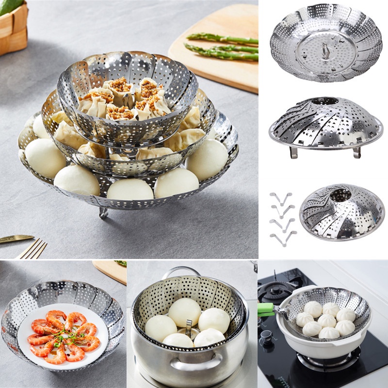 Stainless Steel Lotus Steaming Tray Multi-Function Changeable Fruit ...