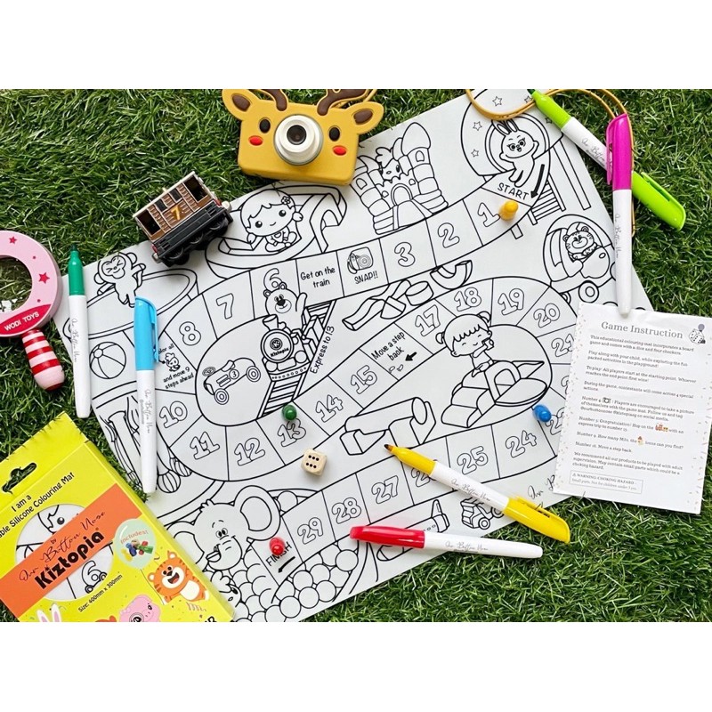 Reusable Silicone Colouring Mat 40cm x 30cm (Kiztopia Game and ...