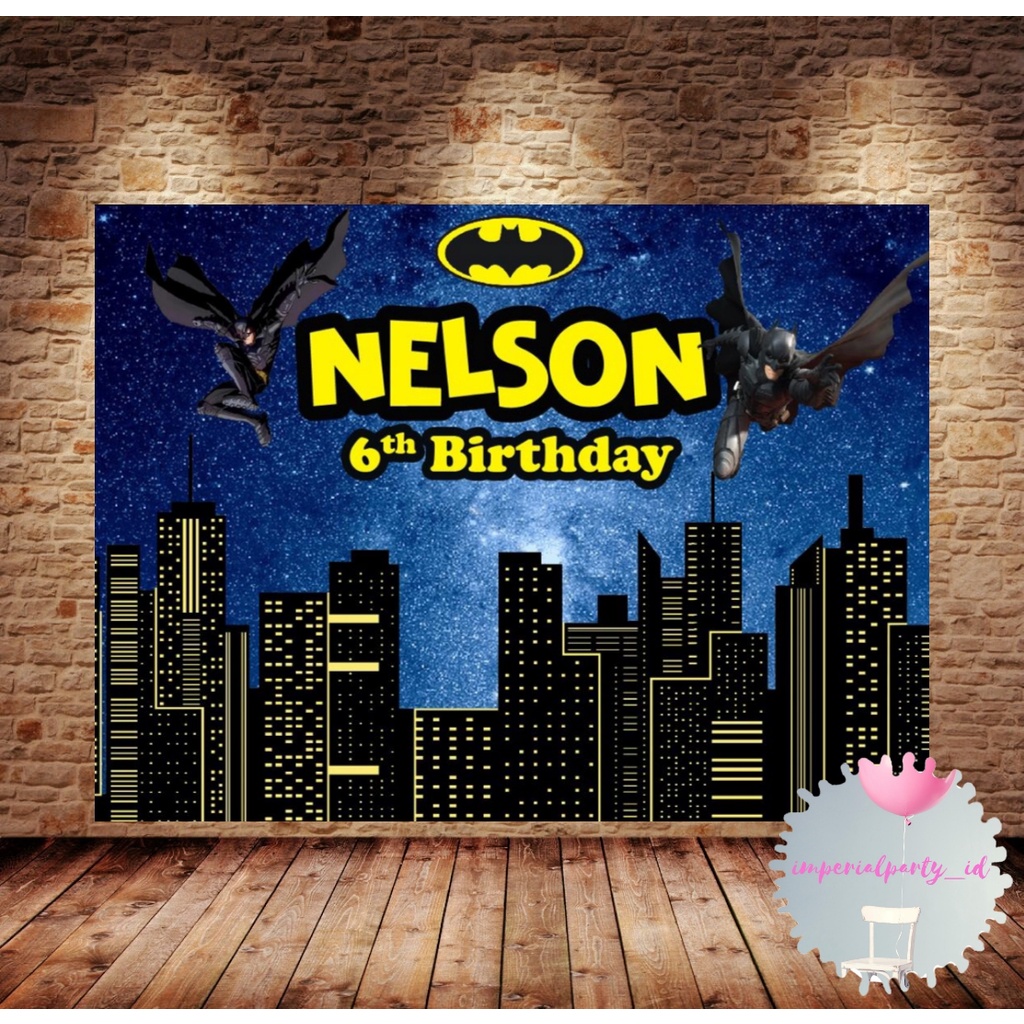 Custom Backdrop Banner Happy Birthday Batman Superhero Banner | Shopee ...