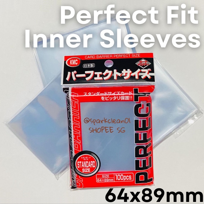 1 Pack 100pcs No Label Perfect Fit Inner Sleeves 64x89mm KMC Top Load ...