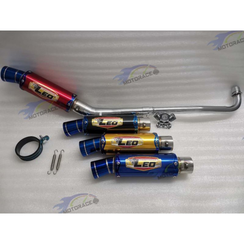 LEO RACING SUPER ONE CHROME EXHAUST PIPE MODENAS KRISS 100 / MR1 28MM ...