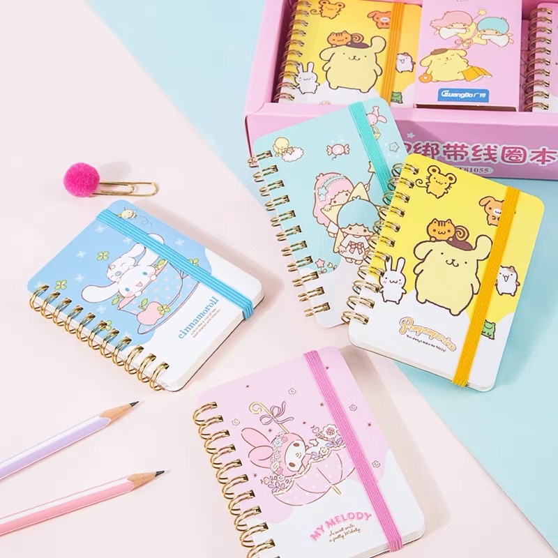 🔥NEW🔥 Sanrio A7 Spiral Mini Notebook With Elastic Band (Little Twin ...