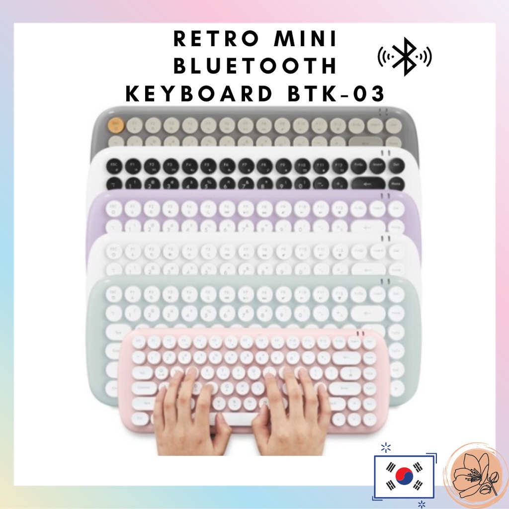 Actto Korea Retro Mini Bluetooth Keyboard/ Typewriter Emotional BTK-03 (White/ Black/ Gray ...