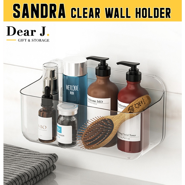 SANDRA Clear Wall Holder / Bathroom Storage [Dear J] | Shopee Singapore