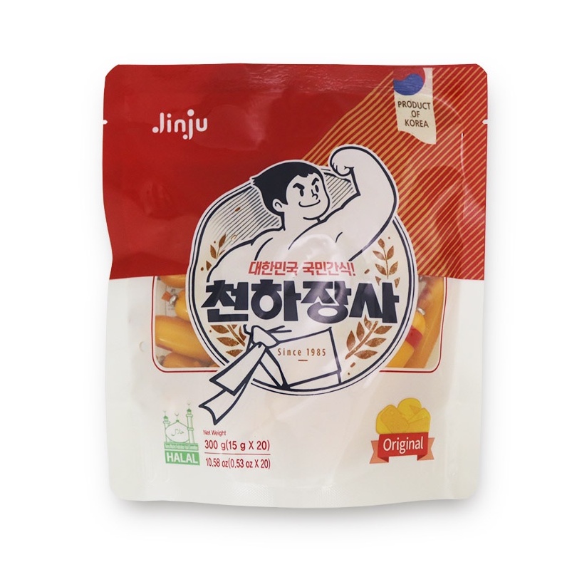 JINJU Chun-Ha-Jang-Sa Original Sausage 300(15gx20) (HALAL) / 진주 천하장사 ...