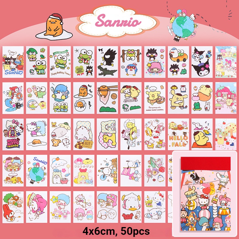 Sanrio Mini Sticker Book Cute Kuromi Washi Paper Stickers DIY Notebook ...