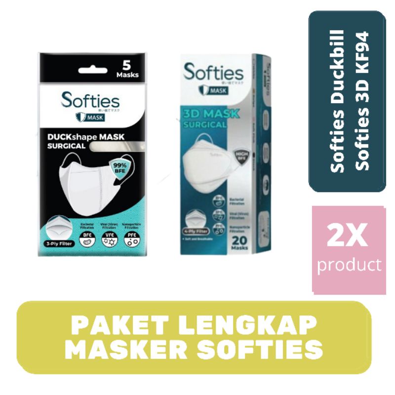 Softies 3D KF94 Mask, 20 Pieces Plus Duckshape Sachet | Shopee Singapore