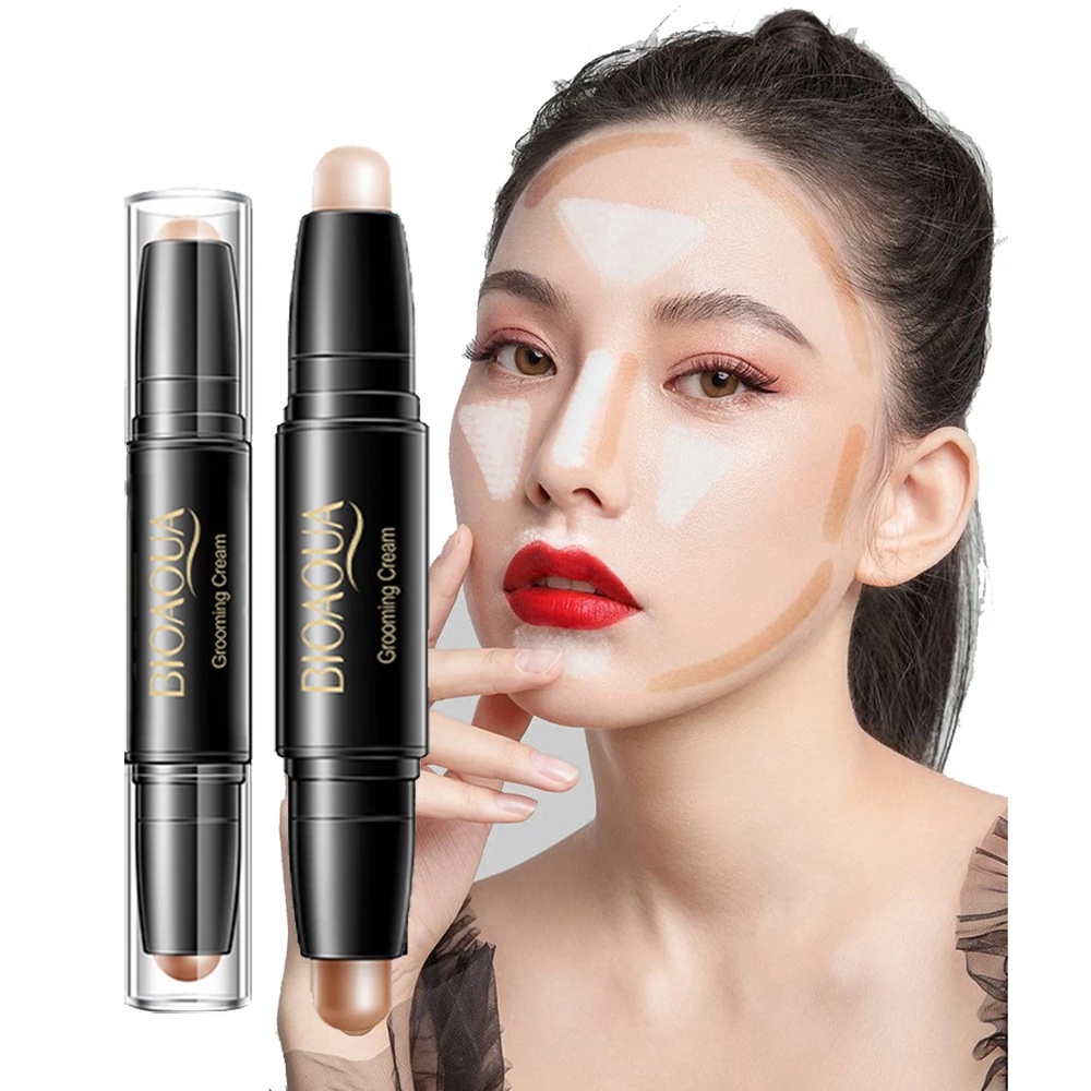 3 Colors Dual Head Concealer Wand / Natural Coverage Oil-free Contour ...