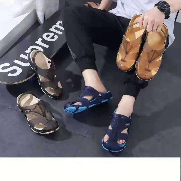 2021 Men's Jelly Sandals Shower Water Sandals Beach Swim Pool River ...