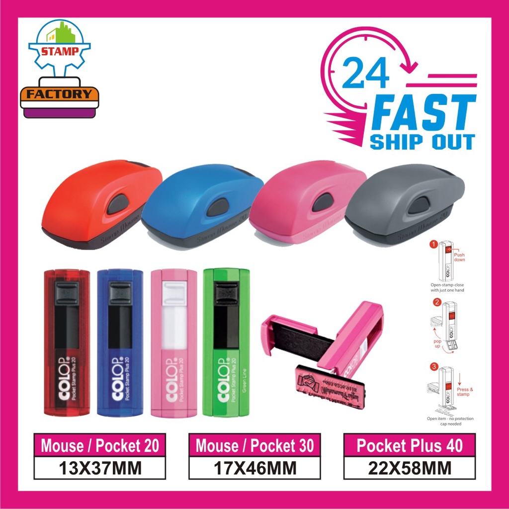 COLOP Cop Nama Stamp Mouse Stamp Pocket Stamp Chop Custom Stamp Chop Cop Nama Cop Jururawat ...