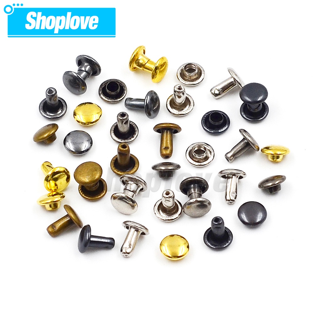 100sets 5mm, 6mm, 7mm, 8mm, 9mm, 10mm, 12mm Metal Double Cap Rivets ...