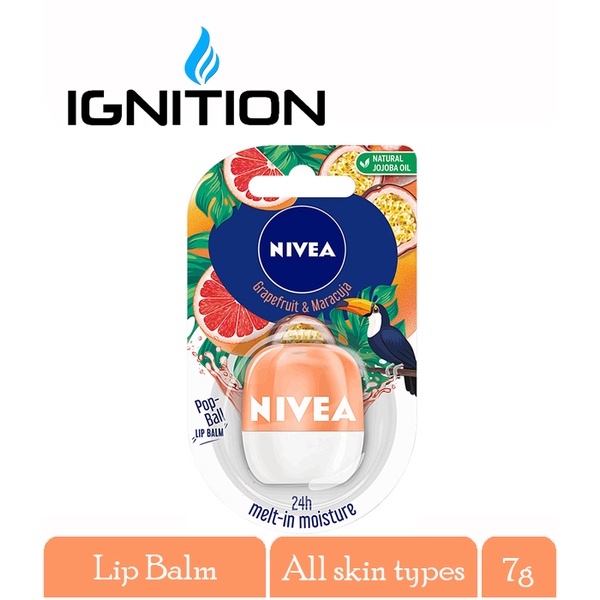 Nivea Pop Ball Lip Balm Grapefruit & Maracuja 7g | Shopee Singapore