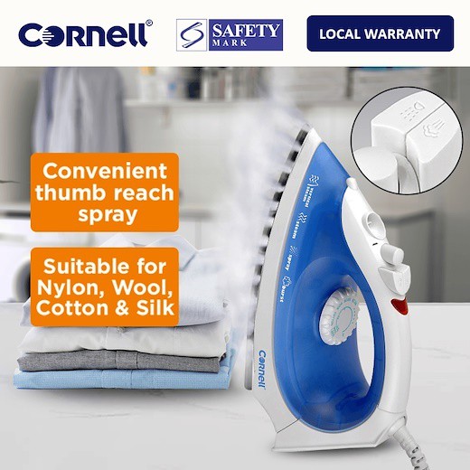 Cornell Steam Iron Blue CI-S18 ( 1 Year Warranty ) | Shopee Singapore