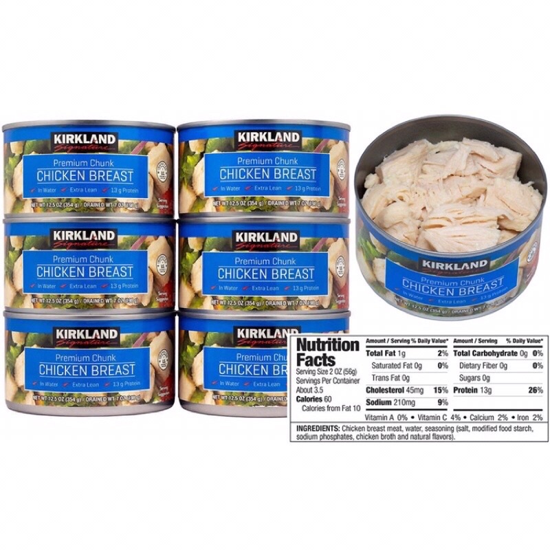 Kirkland Signature Premium Chunk Canned Chicken Breast (354gx 6cans ...