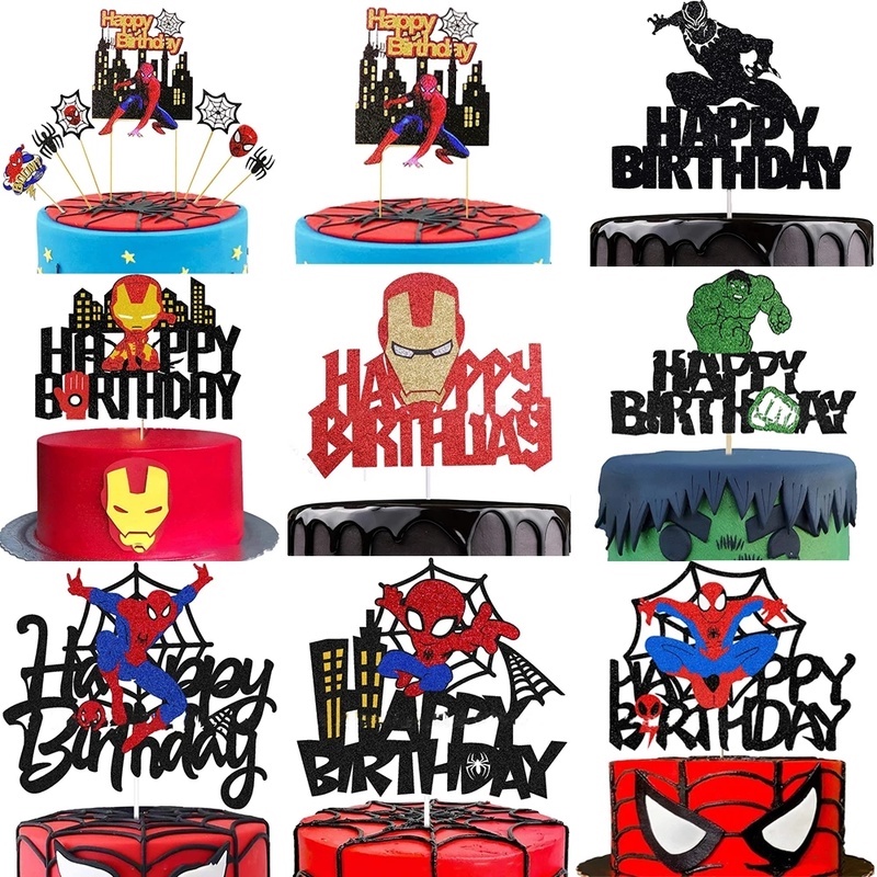 Avengers Superhero Cake Topper Hulk Iron Man Marvel Themed Cake Topper ...